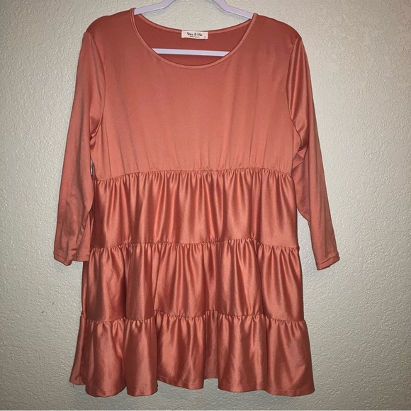Tops | Clearance You Me Coral Ruffle Tiered Top | Poshmark